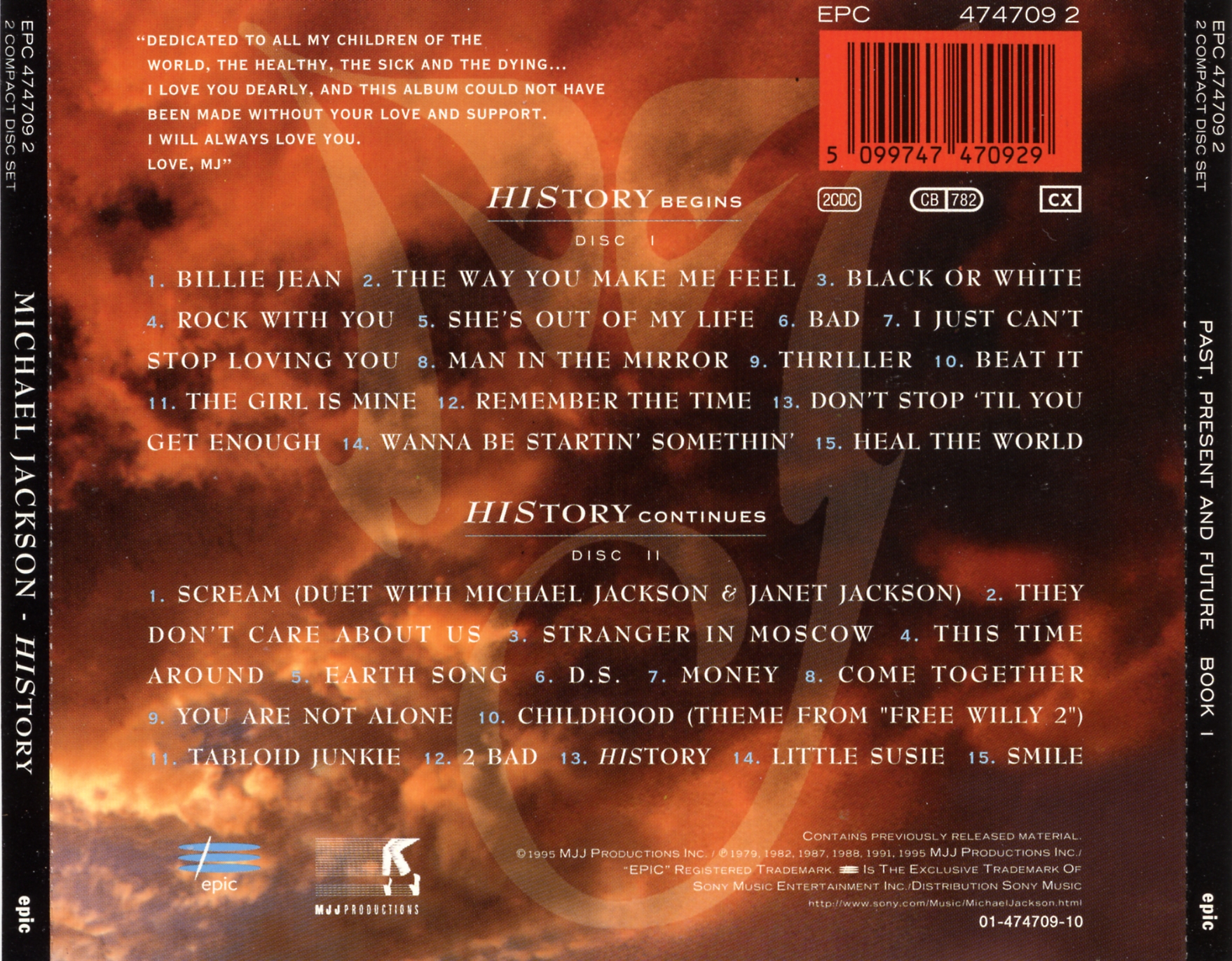 Michael Jackson HIStory Past, Present And Future : Back | CD Covers ...
